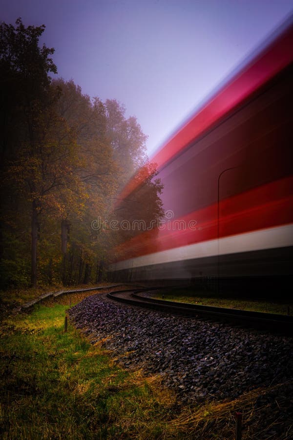 Train in motion stock image. Image of motion, travel - 260497781