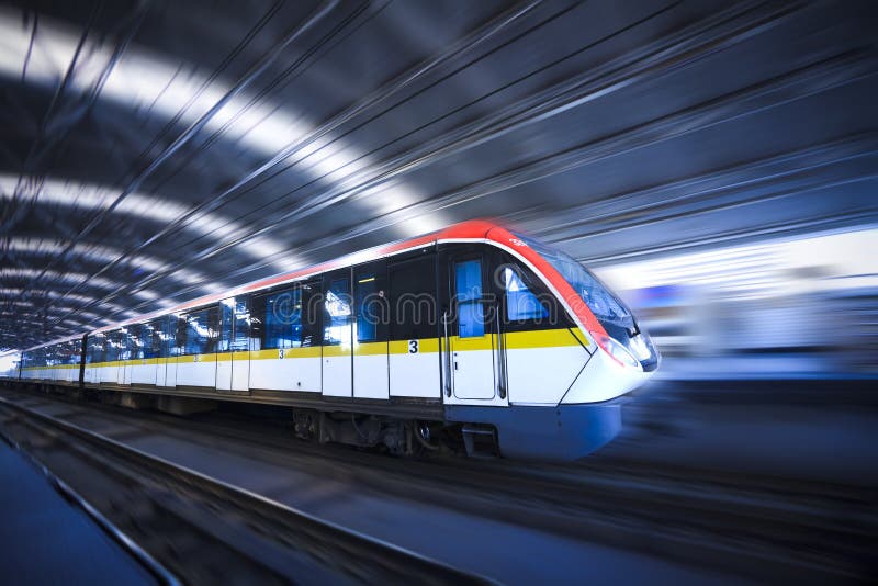 Fast Passenger Train with Motion Blur Stock Image - Image of precision ...