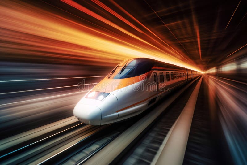 Train, Motion Blur. Generative AI Stock Illustration - Illustration of ...