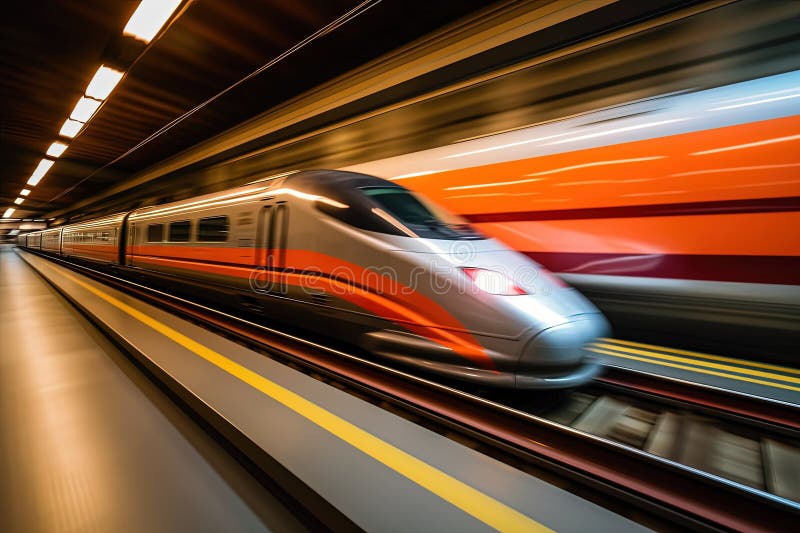 Train, Motion Blur. Generative AI Stock Illustration - Illustration of ...