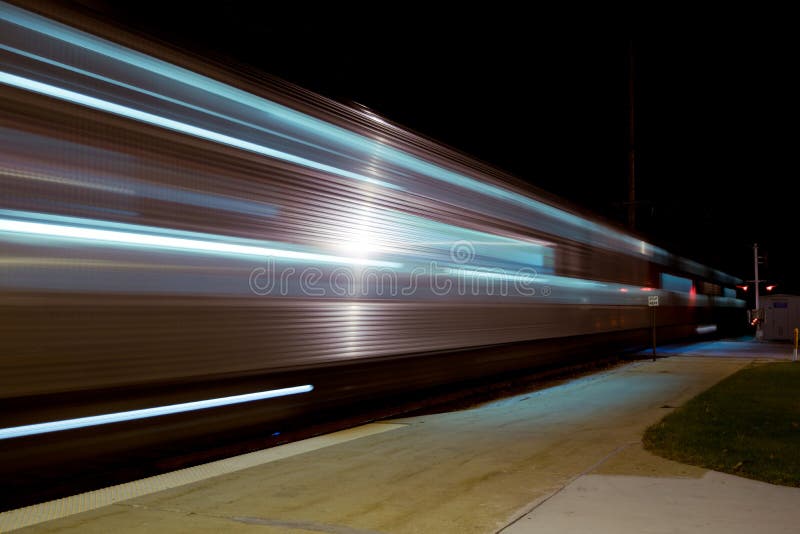Train in Motion stock photo. Image of double, night, train - 62367776