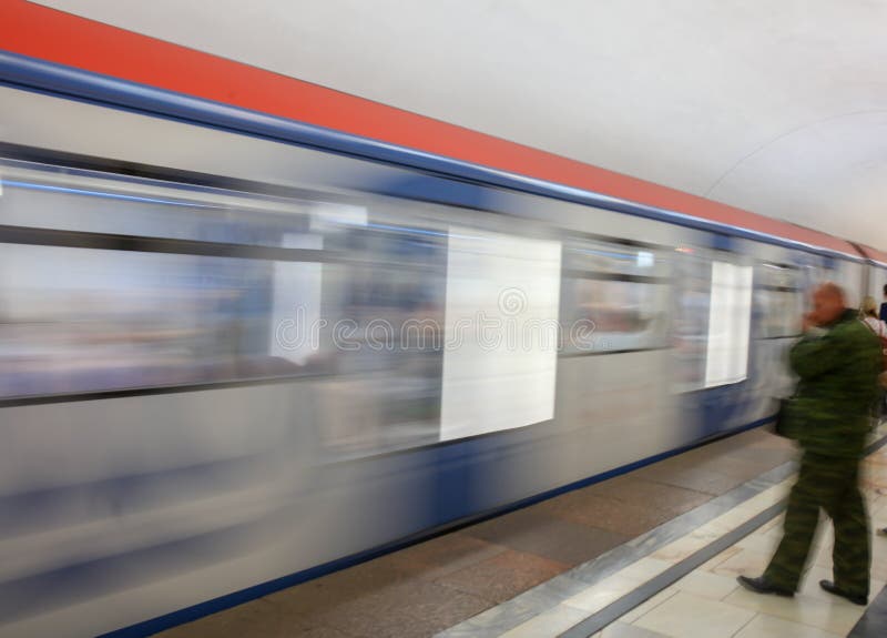 Train in Motion in the Subway As an Abstract Background Stock Image ...