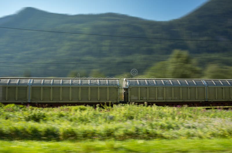 Train in the mountains stock photo. Image of countryside - 66438522