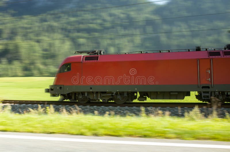 Train in the mountains stock photo. Image of commuter - 66438730