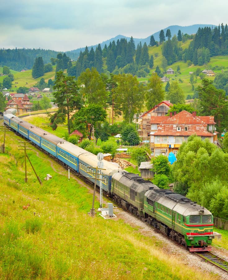 Train in the mountains stock image. Image of passenger - 80707007