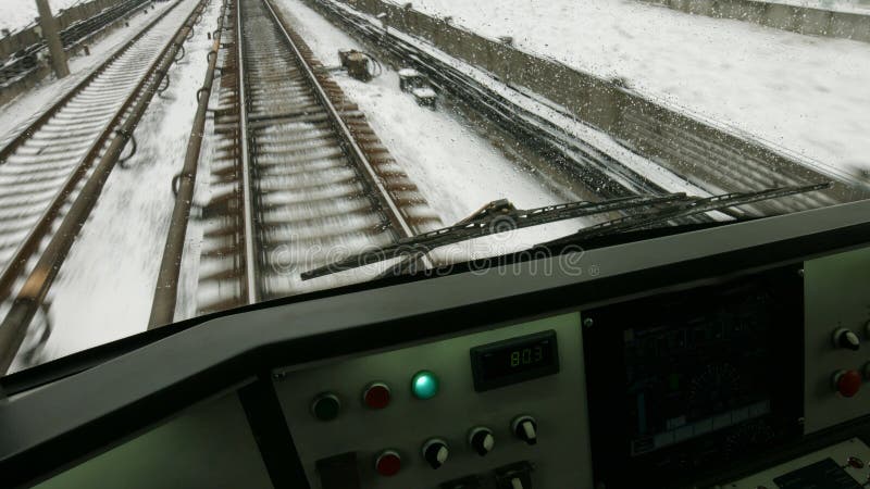 The Train is Moving Along the Tracks. Stock Image - Image of metro ...
