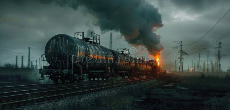 A Train Moving Along Tracks Next To a Dense Forest. Suitable for ...