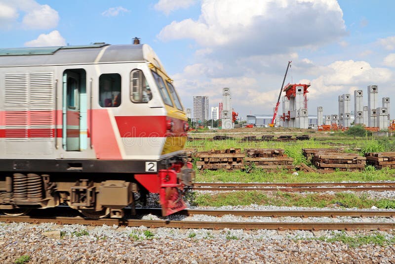 Train moving forward stock image. Image of railway, railroad - 96234703