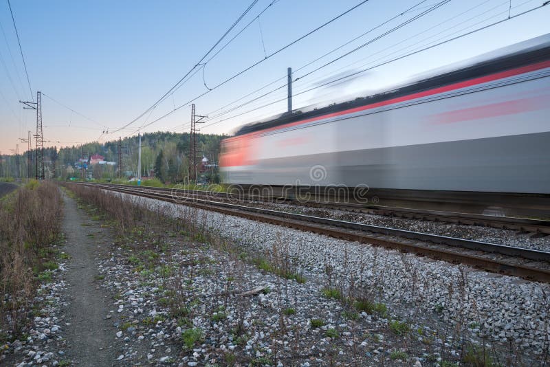 Train moving at high speed stock image. Image of metro - 138247483