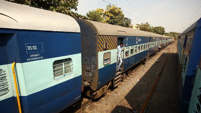 Train Moving through the Station Stock Video - Video of railway, india ...