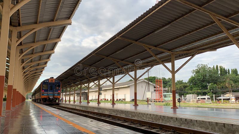 Train is Moving into the Station. Editorial Stock Image - Image of ...