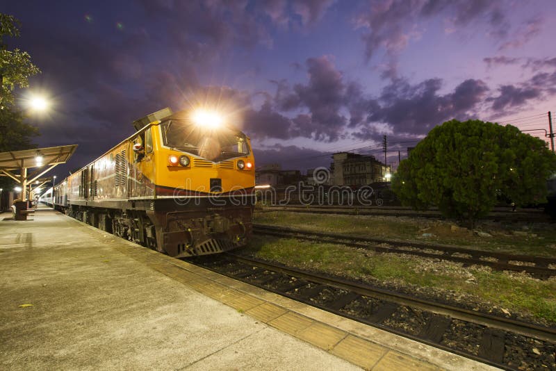 Train at night stock photo. Image of railway, technology - 45271102