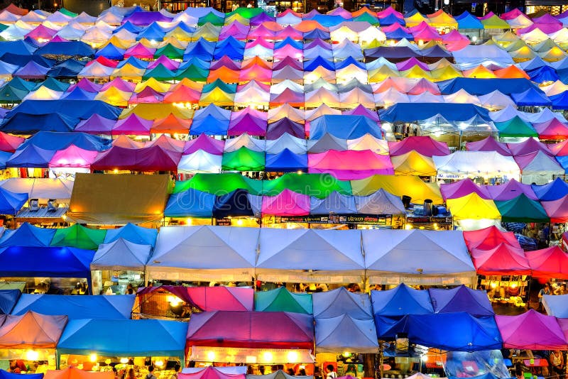 Train Night Market Ratchada Editorial Image - Image of angle, life ...