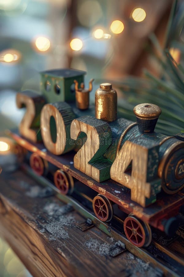 A Train with the Numbers 2024 on it Stock Photo - Image of december ...