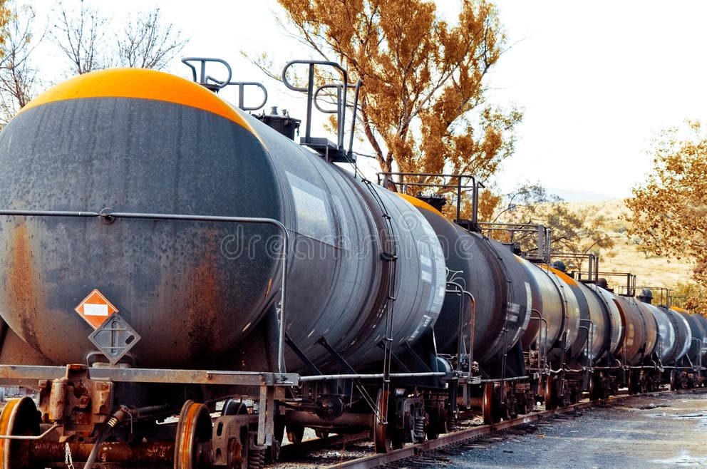 Train with oil cargo stock image. Image of concept, forward - 27413845