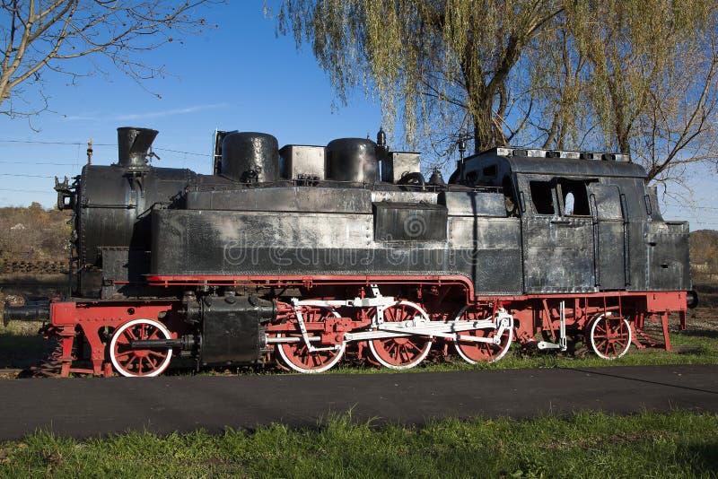 Old Time Steam Locomotive Railroad Train Panorama Stock Photo - Image ...