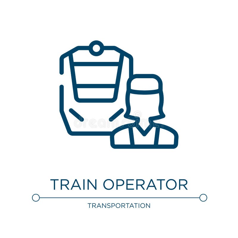 Train Operator Icon. Linear Vector Illustration from Public ...