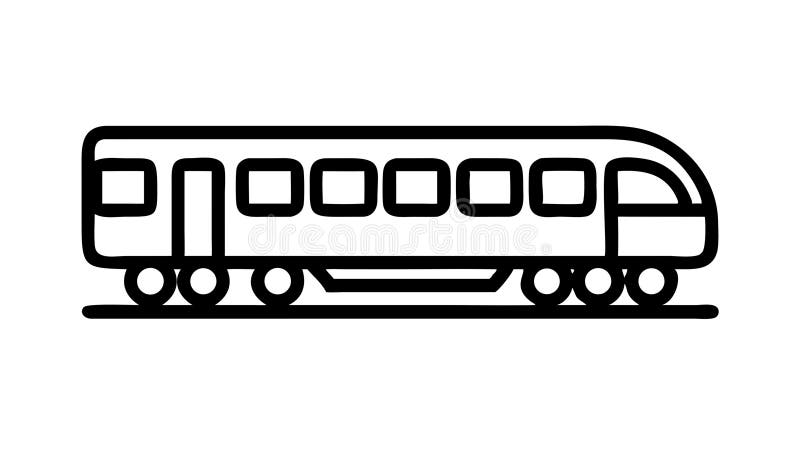 Train Outline Icon for Rail Transport Commute Journey Rail, Vector ...