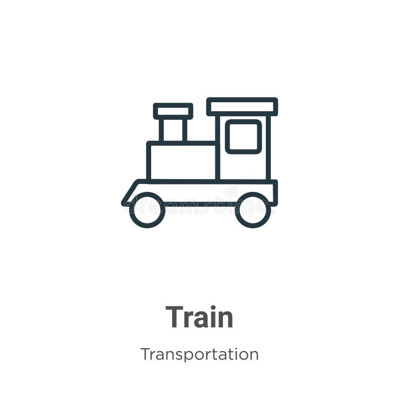 Train Outline Vector Icon. Thin Line Black Train Icon, Flat Vector ...