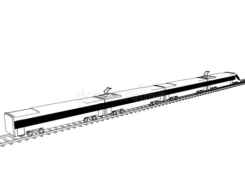 Train outline vector stock vector. Illustration of rail - 71353071