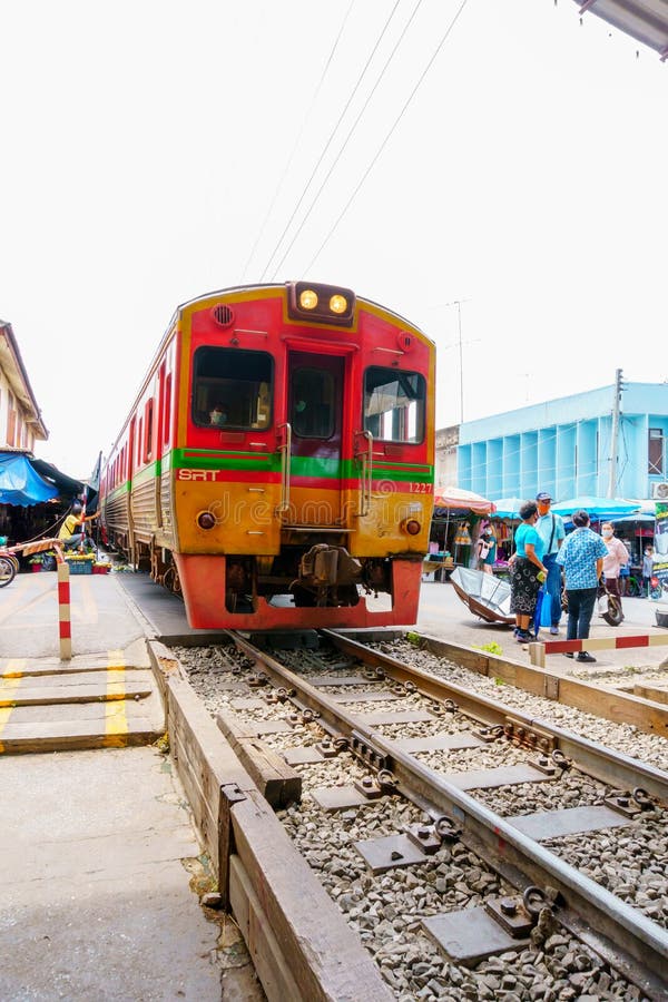 A Train Parked Inside a Train Station. Front View of Train. Editorial ...