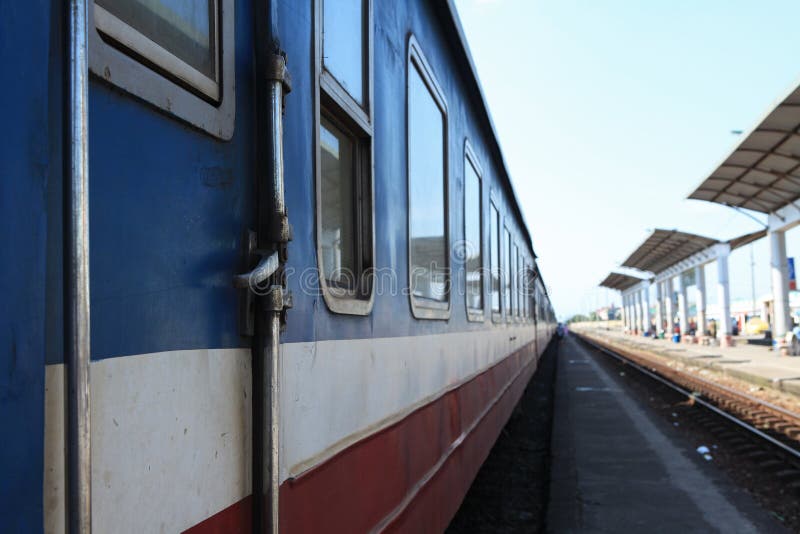 A Train Parking on Railway Station Stock Photo - Image of asian ...