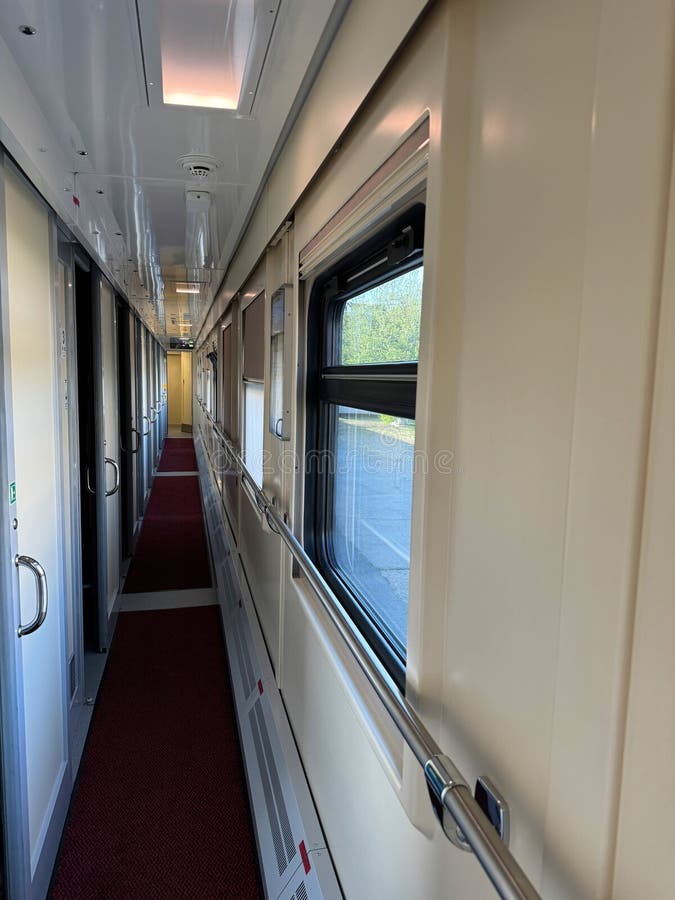 Train Passenger Car without People on the Railway Stock Image - Image ...