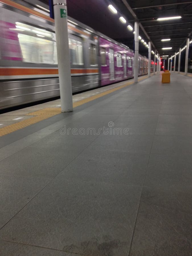 The Train Passes on the Platform of the Jatinegara Train Station, East ...