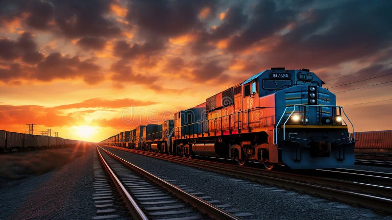 Train Passing Railway Nature Stock Illustrations – 145 Train Passing ...