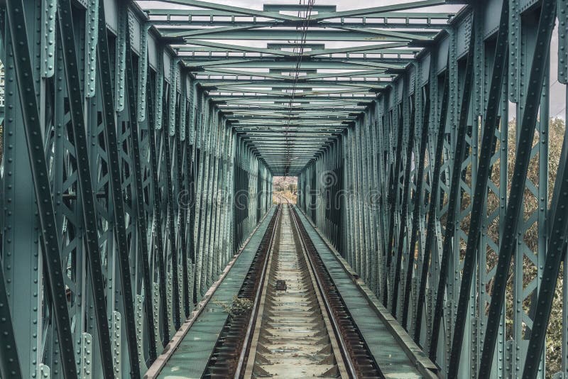 Train Passing Over a Bridge Stock Image - Image of railway ...