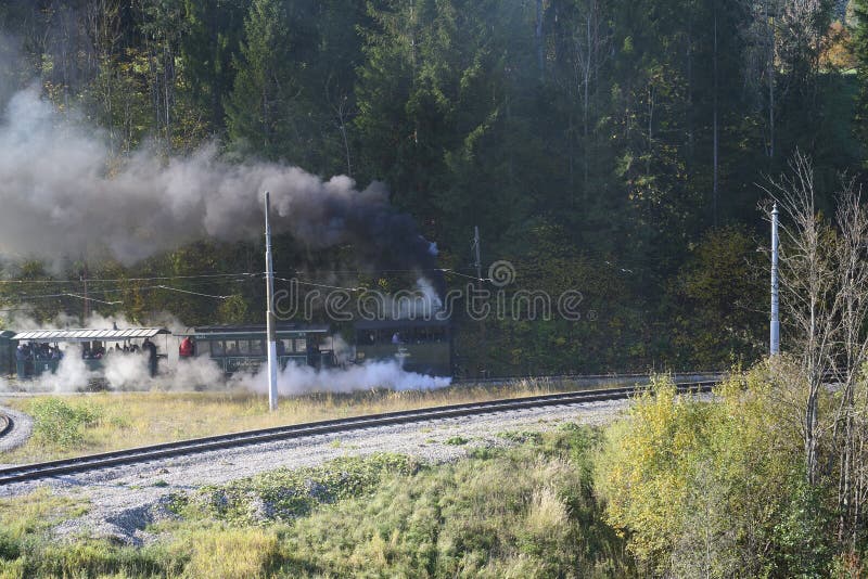 Train Passing on the Railway in the Morning Stock Photo - Image of ...