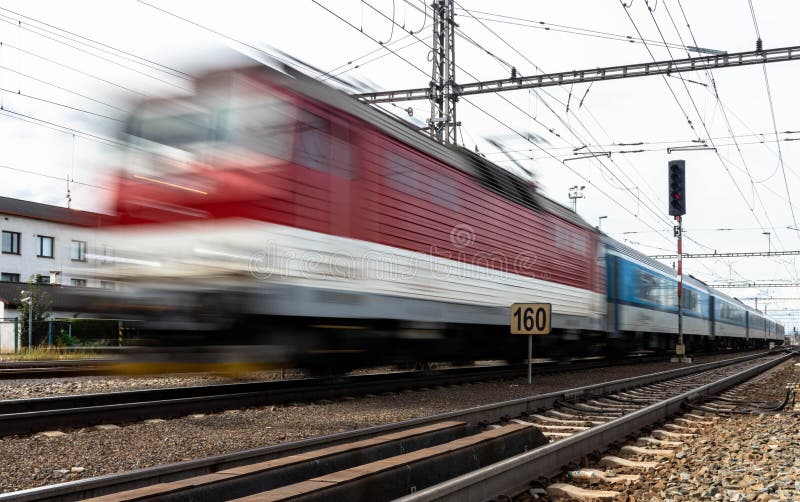 Two speedy train tracks stock photo. Image of forest, commuting - 1588894