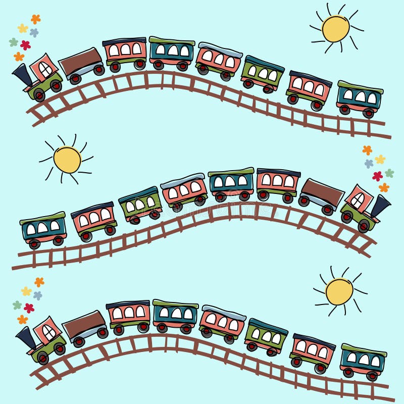 Train pattern, wallpaper stock vector. Illustration of engine - 13642959