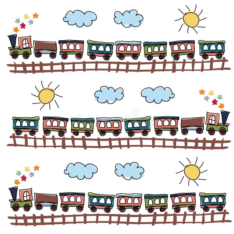 Train pattern, wallpaper stock vector. Illustration of engine - 13642959