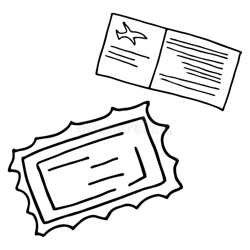 Train Or Plane Ticket Hand Drawn Outline Doodle Icon Train Boarding