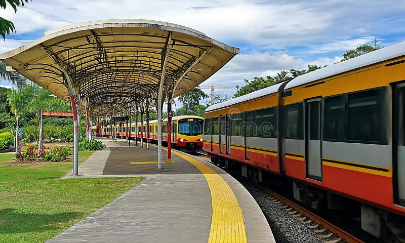 Train Platform with Covered Waiting Area Stock Footage - Video of ...