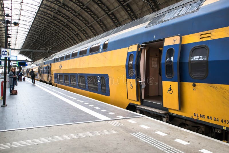 Train at a Platform Inside a Railway Station with Doors Open Prior To ...