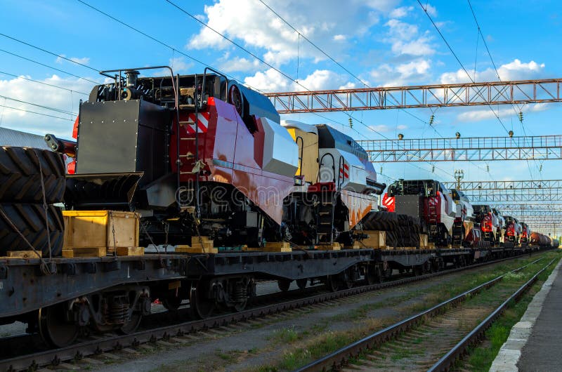 Train Platform is Loaded with New Disassembled for Transportation ...