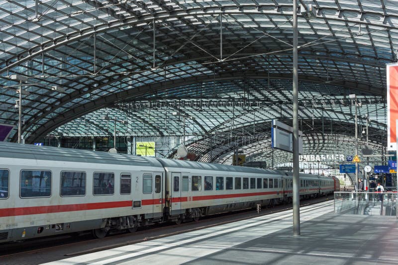 Train at the Platform in the Main Train Station in Berlin Berlin ...