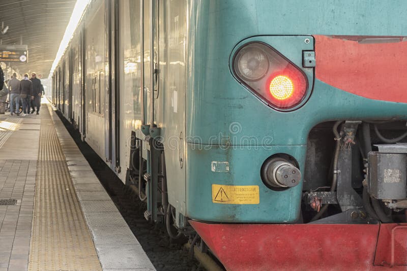 Train on Platform at the Railway Station Editorial Photography - Image ...