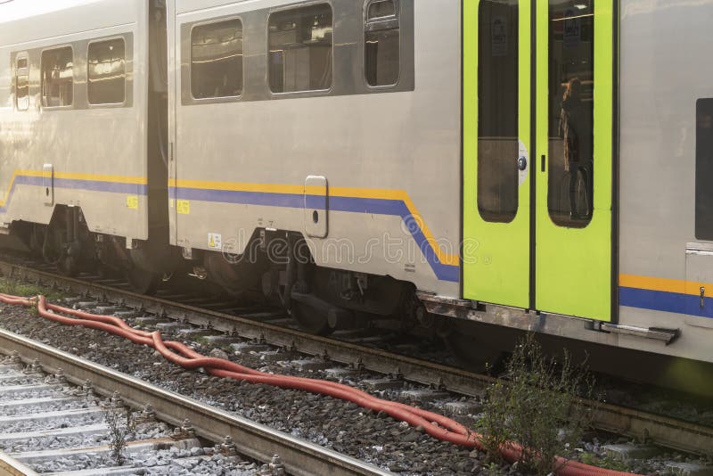 Train on Platform at the Railway Station Stock Image - Image of europe ...