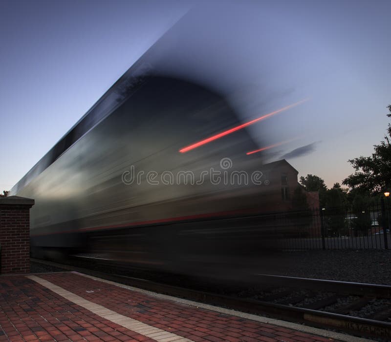 Train Pulling Out of the Station Stock Image - Image of tracks, evening ...