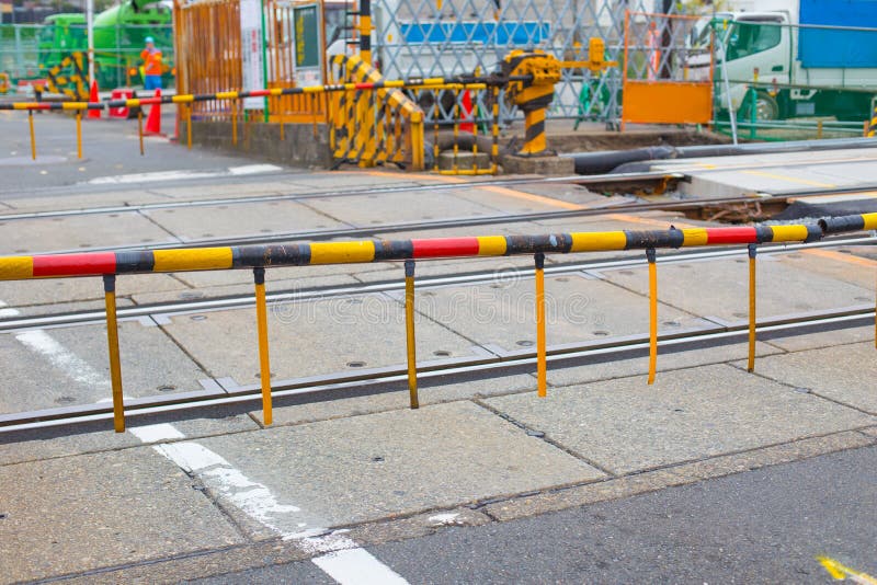 Train Rail Road Crossing Guard Stock Image - Image of train, japanese ...