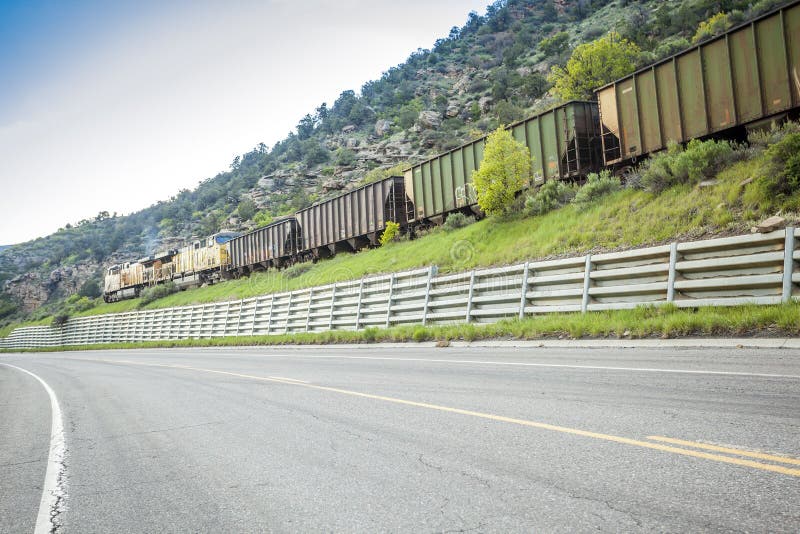 Train, railroad and road stock photo. Image of platform - 55434036