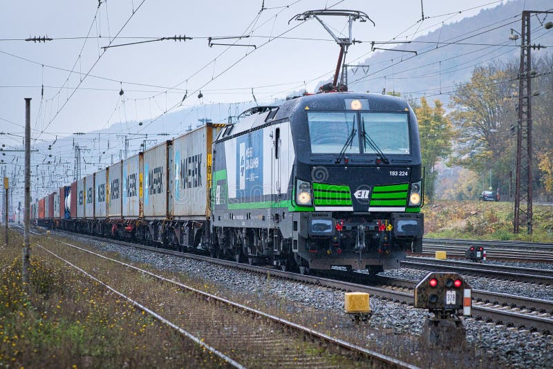 Train on Railroad Surrounded by Trees Editorial Stock Photo - Image of ...