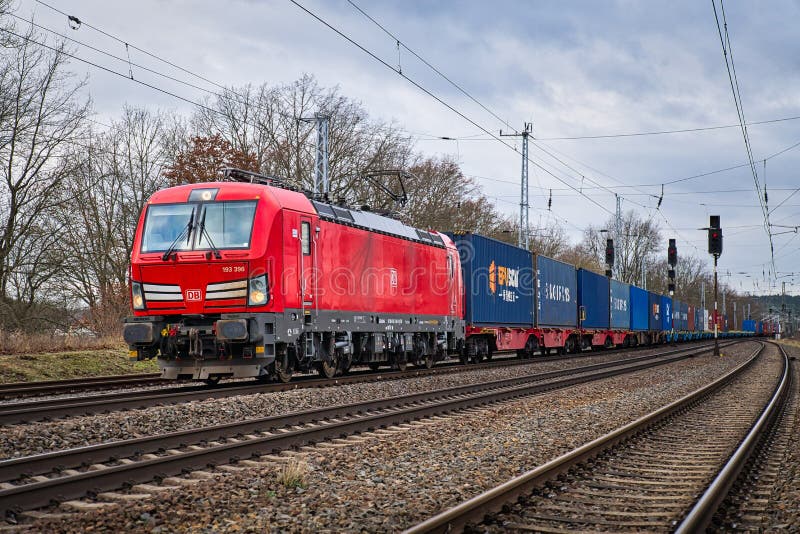 Train on Railroad Surrounded by Trees Editorial Stock Photo - Image of ...