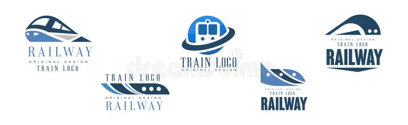 Train and Railroad Traffic Logo Design Vector Set Stock Vector ...