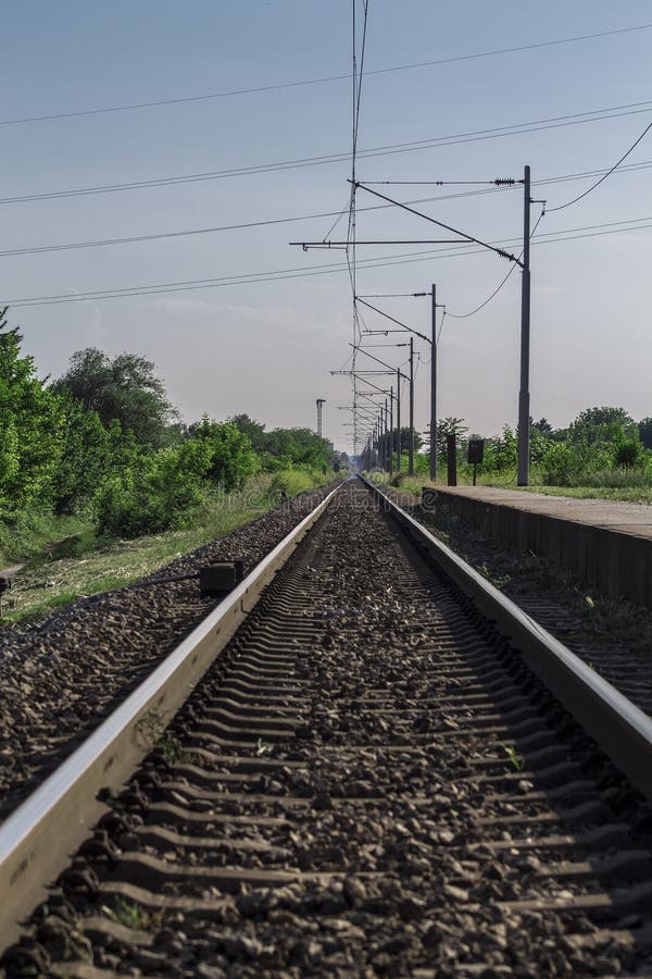 Train rails stock image. Image of electricity, rails - 55390585