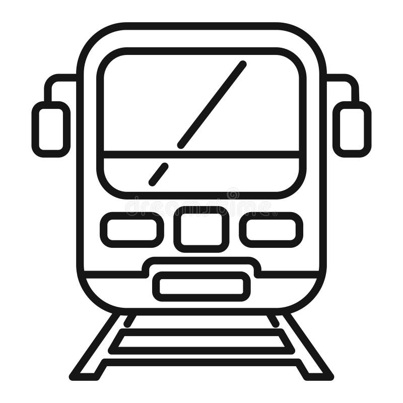 Train on Rails Icon Outline Vector. Railway Crossing Stock Illustration ...