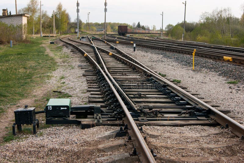 Train Rails, Railway Switch Stock Photo - Image of single, machine ...